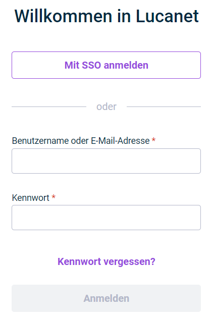 Lucanet CFO Solution Platform öffnen | Lucanet Support