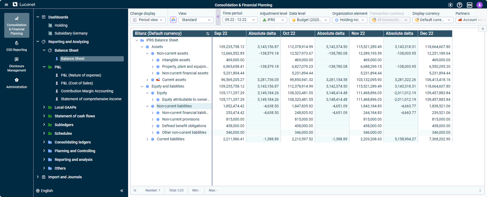 Consolidation & Financial Planning | LucaNet Support