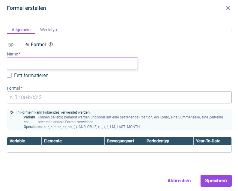 Formeln anlegen und konfigurieren | Lucanet Support