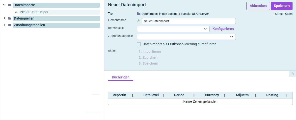 Datenimport anlegen und ausführen | Lucanet Support