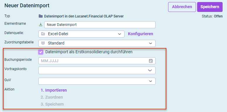 Datenimport anlegen und ausführen | Lucanet Support