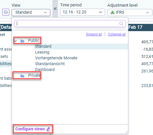 Views in Ledgers and Schedules | Lucanet Support